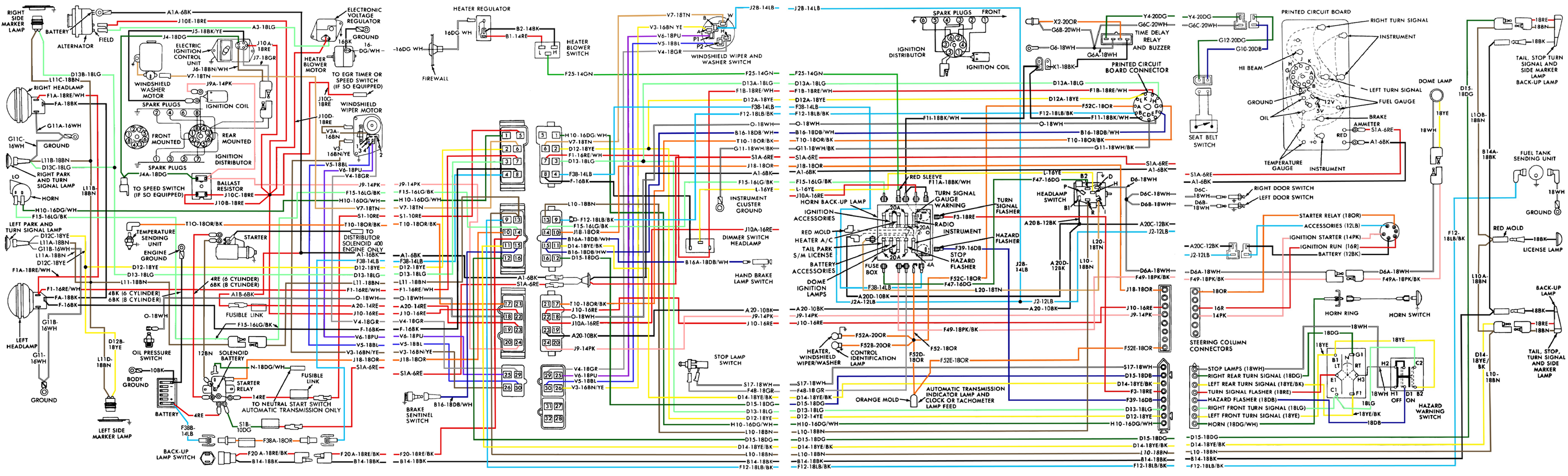 1974-1978 D/W Series Typical Wiring Diagram – DW Gauge Panels