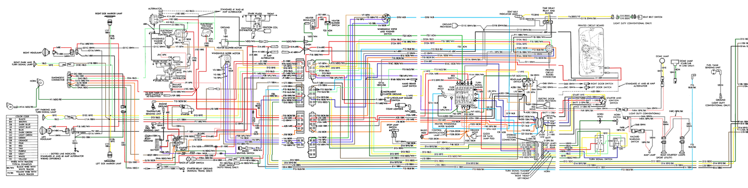 79-80 D/W Series Typical Wiring Diagram – DW Gauge Panels